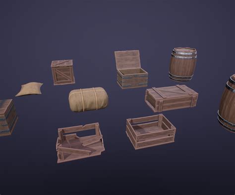 Artstation Stylized Medieval Boxes And Packages Game Assets
