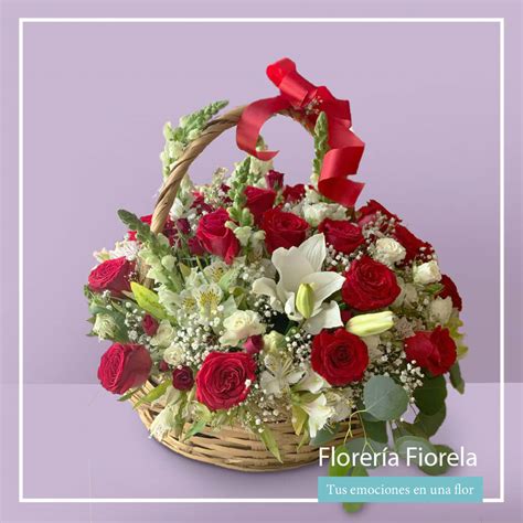 Canasta De Rosas Rojas Florería Fiorela Cd Juárez