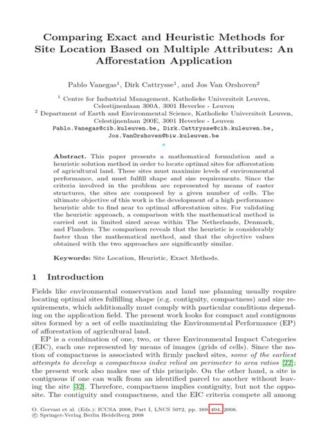 2008 Comparing Exact And Heuristic Pdf Mathematical Optimization