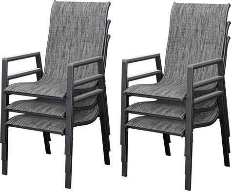 Poteban Patio Chairs Set Of 6 Outdoor Dining Chairs High Back With All