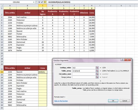 Vlookup Funkcija Excel Funkcije Mke