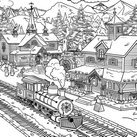 Christmas Village Coloring Pages Printable 2025