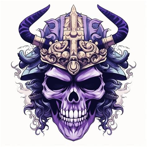Warrior Skull Wearing A War Helmet Premium Ai Generated Image