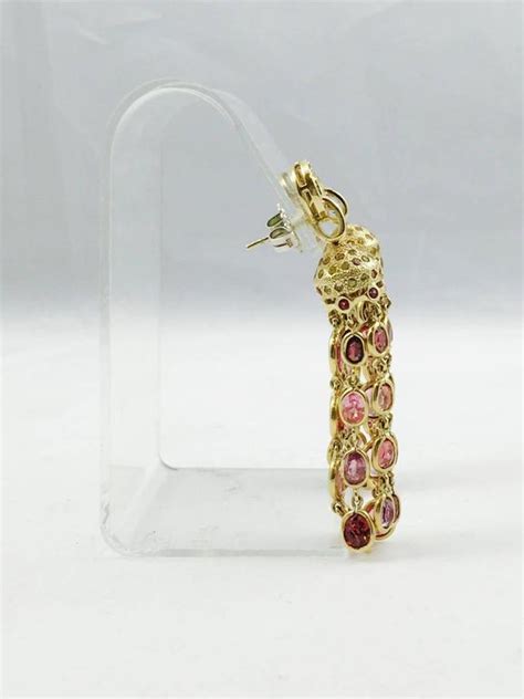 Multi Color Sapphire Gold Dangle Earrings At 1stdibs