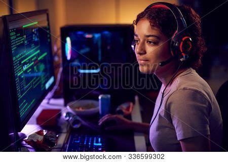 Female Teenage Hacker Image Photo Free Trial Bigstock