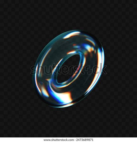 3d Crystal Glass Torus Refraction Holographic Stock Vector Royalty Free 2473689871 Shutterstock