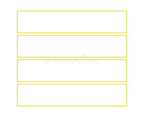 Rectangle Geometric Shape Stroke Collection Yellow Symbol Stock Vector Illustration Of Lines