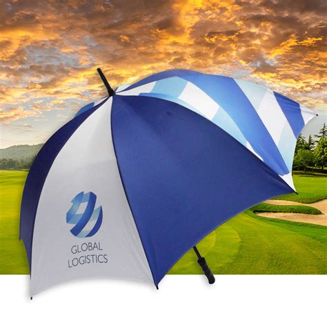 Custom Printed Golf Umbrella With Stormproof Fibreglass Frame