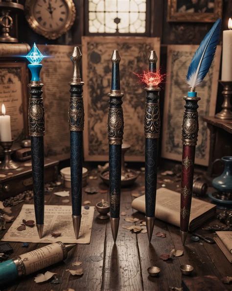 Five Unique Pens Standing Upright Free Ai Photo Generator Starryai