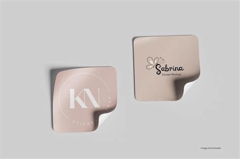 Premium Psd Square Sticker Mockup