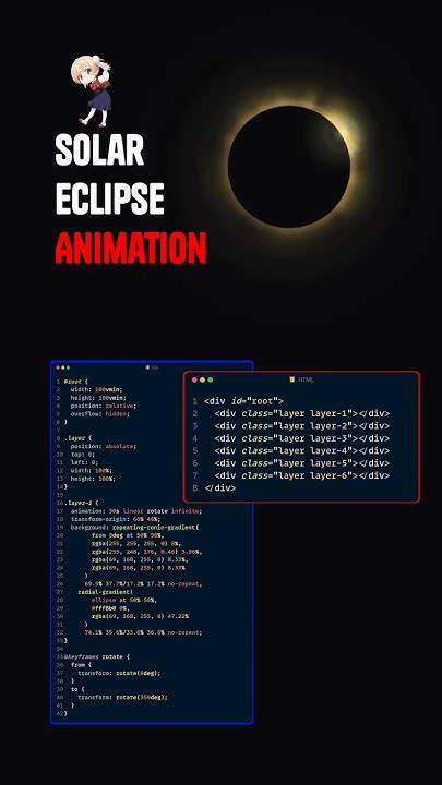 How To Create Solar Eclipse Animation Using Css And Html Html Css Trending Viral Shortsfeed