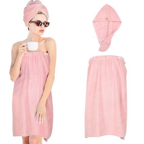 Tocoho Women Microfiber Bath Wrap Towel And Hair Drying Towel