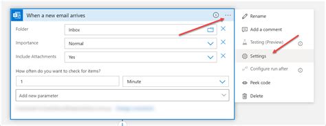 azure configure when a new email arrives v3 trigger to filter