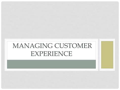 Managing Customer Experience Perfect Pptx