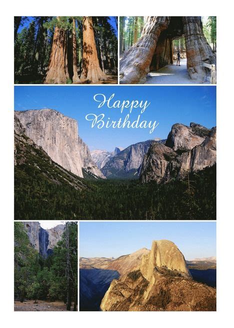 Happy Birthday Yosemite National Park Collage Custom Text Card Happy