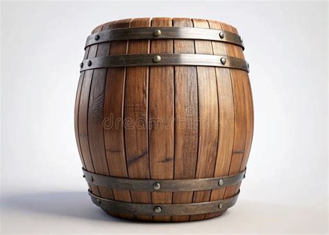 Authentic Rustic Wooden Barrel 3d Model Detailed Isolated And Ready For Design Projects Stock