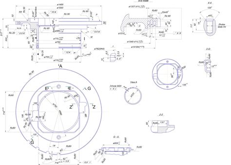 Premium Vector Engineering Drawing Of Industrial Equipment