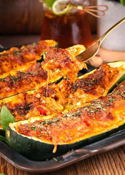 Cheesy Stuffed Zucchini Boats Simply Happy Foodie