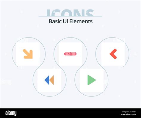 Basic Ui Elements Flat Icon Pack 5 Icon Design Backword Arrow Arrow