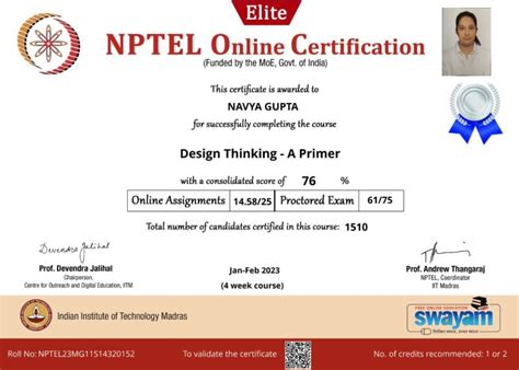 Navya Gupta On Linkedin Nptel Certification Academicachievement