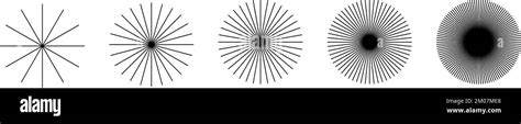 Radial Circle Lines Circular Radiating Lines Geometric Element Sun Star Rays Symbol Abstract