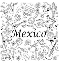 Mexico Coloring Book For Adults The Elements Vector Image
