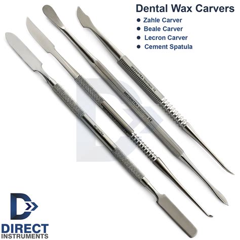 Set Of 4 Waxing Carvers Dental Cement Mixing Spatula Wax Carving