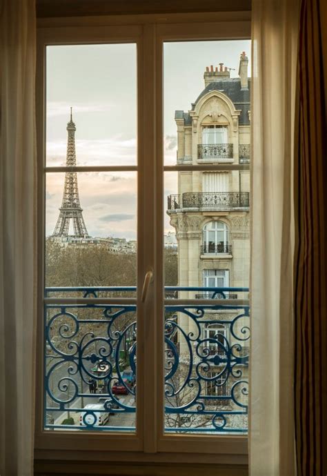 Paris France Eiffel Tower View From Apartment Window Eiffel Tower