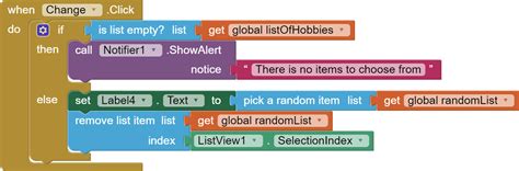 Show Random Item From Listview Then Remove That Item From Showing Again MIT App Inventor Help