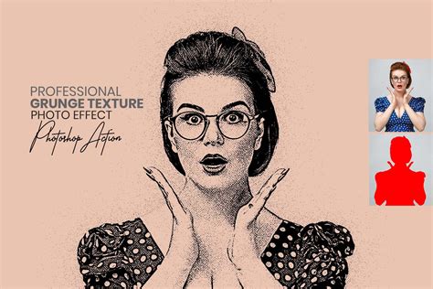 grunge texture photo effect photoshop action design cuts