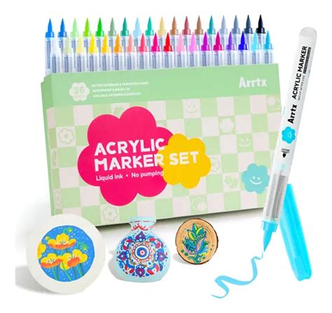 Plumones Marcadores Acrilico 35m Soft Tip Arrtx® 36 Colors Cuotas