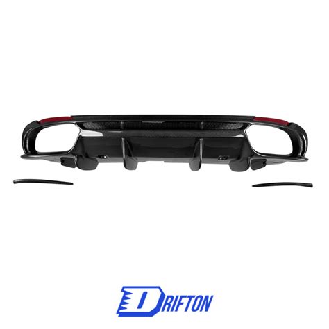 Quadrifoglio Style Carbon Fiber Rear Diffuser For Alfa Romeo Giulia