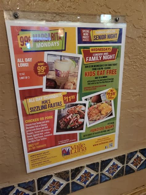 Valle Luna Menu Updated October 2025