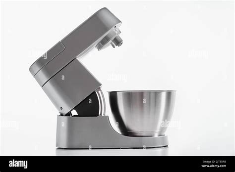 Silver Food Processor On White Background Isolated Kitchen Electric