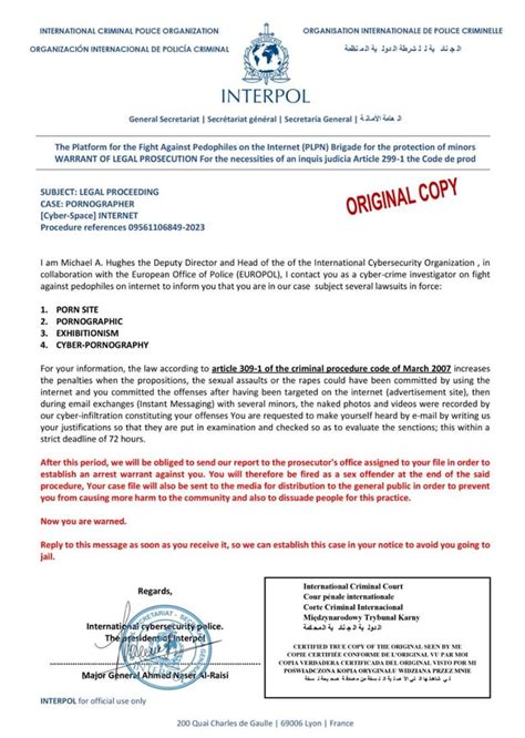 Interpol Warrant What Is This Stuff Received On An Email Anyone Here