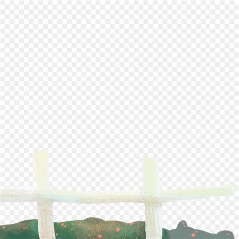 White Railing Green Grass Cartoon Png Material White Railings Green