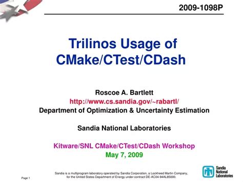 Ppt Trilinos Usage Of Cmakectestcdash Powerpoint Presentation Free