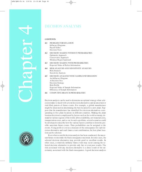 Pdf Decision Analysis