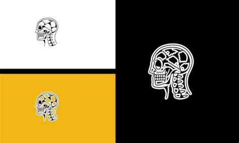 Premium Vector Head Skull Vector Line Art Design