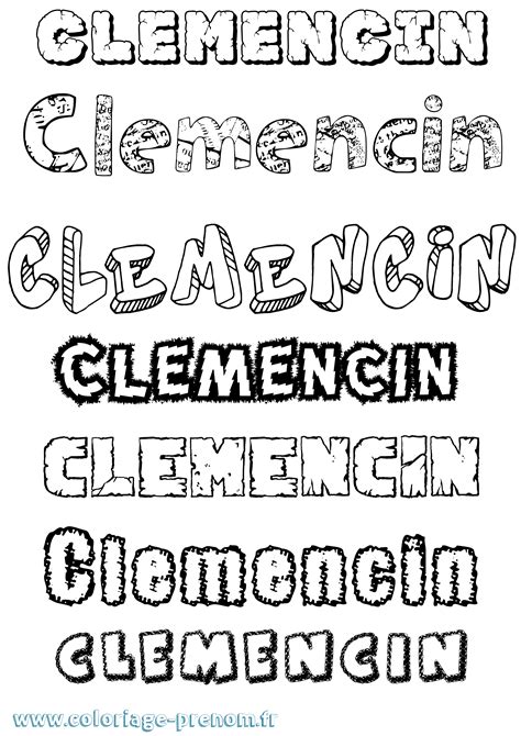 Coloriage Du Prénom Clemencin à Imprimer Ou Télécharger Facilement