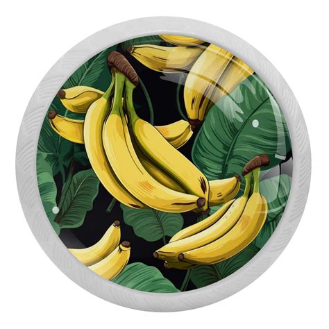 Banana Pattern 4pcs Cabinet Knobs Pulls Fluorescent Drawer Handle Cabinet Drawer Dresser Unique