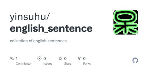 Github Yinsuhuenglishsentence Collection Of English Sentences
