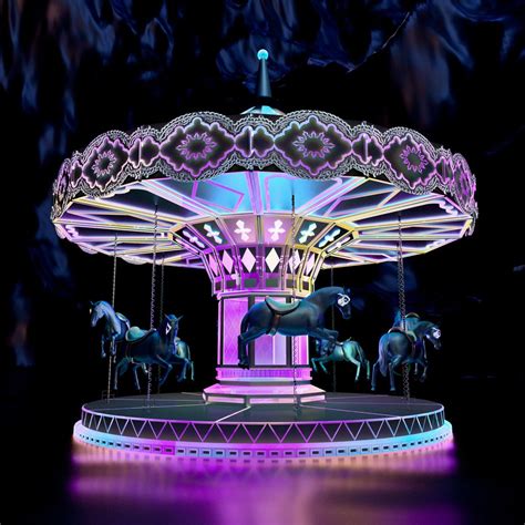 Rainbow Carousel 3d Art By Hannahselene Carousel Concert Stage