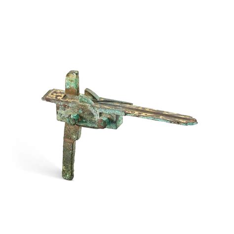 A Gold Inlaid Bronze Crossbow Trigger Han Dynasty 漢 銅錯金弩機 China