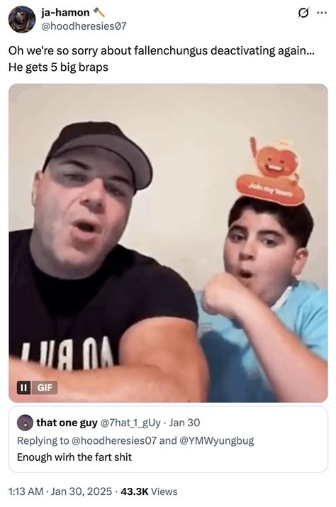 Oh Were So Sorry About Fallenchungus Deactivating Again He Gets 5 Big Braps Fallenchungus