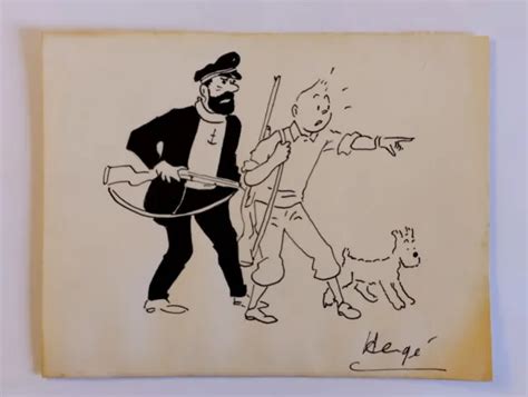 DESSIN PORTRAIT DE Tintin d après Hergé drawing Hergé EUR 99 99