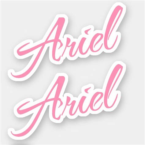 Ariel Decorative Name In Pink X2 Sticker Zazzle Name In Cursive Pink Personalized Stickers