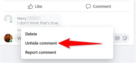 how to hide a comment on your post on facebook