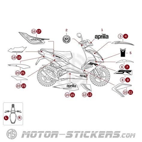 Aprilia Sr50 2014 Aufkleber