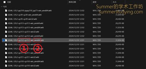 怎么安装python的gdal模块 使用whl文件 summer的学术工作坊